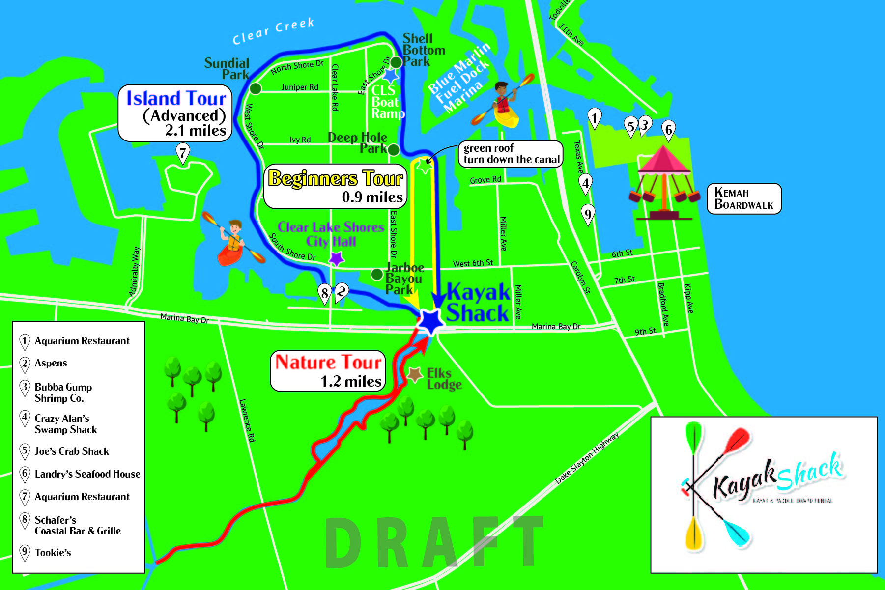 A Paddling Map for a Tourist Business - Julie Witmer Custom Map Design