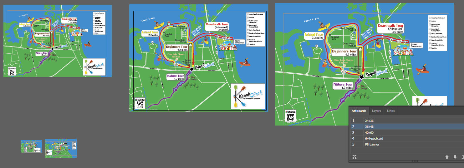 A Paddling Map for a Tourist Business - Julie Witmer Custom Map Design